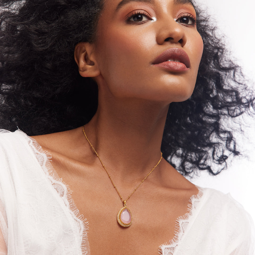 Gulmohar Dusty Pink Drops Necklace by Tribe Amrapali – Aulerth
