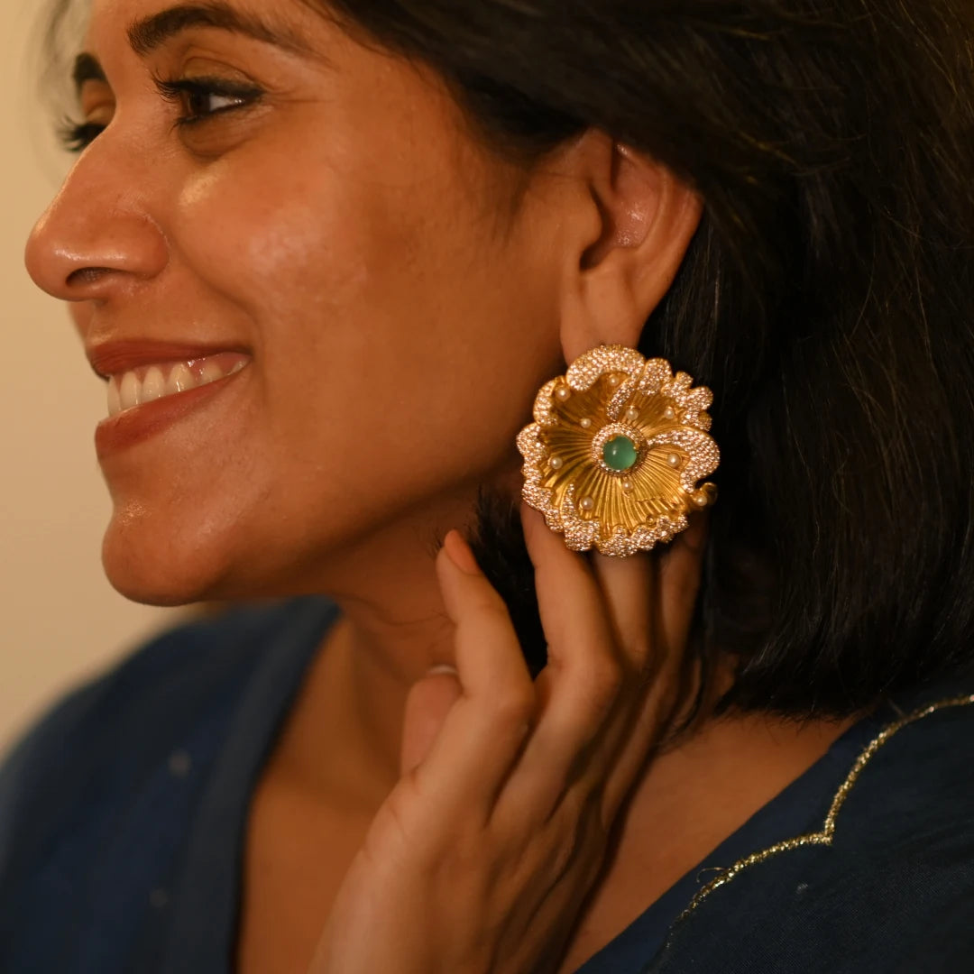 Odeta Floral Studs by Ekaya Banaras – Aulerth