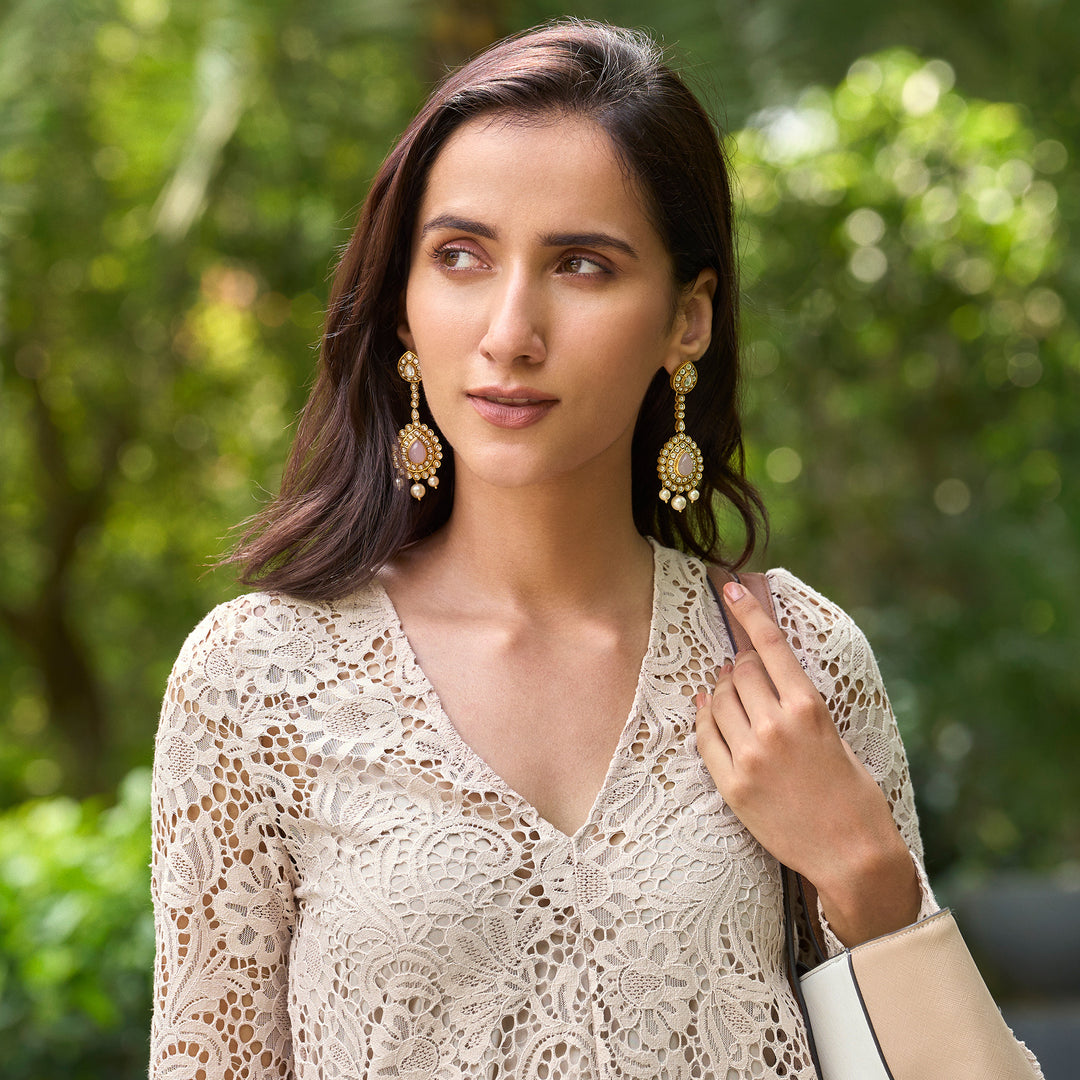 Rosa Pastel Vine Danglers by Suneet Varma – Aulerth